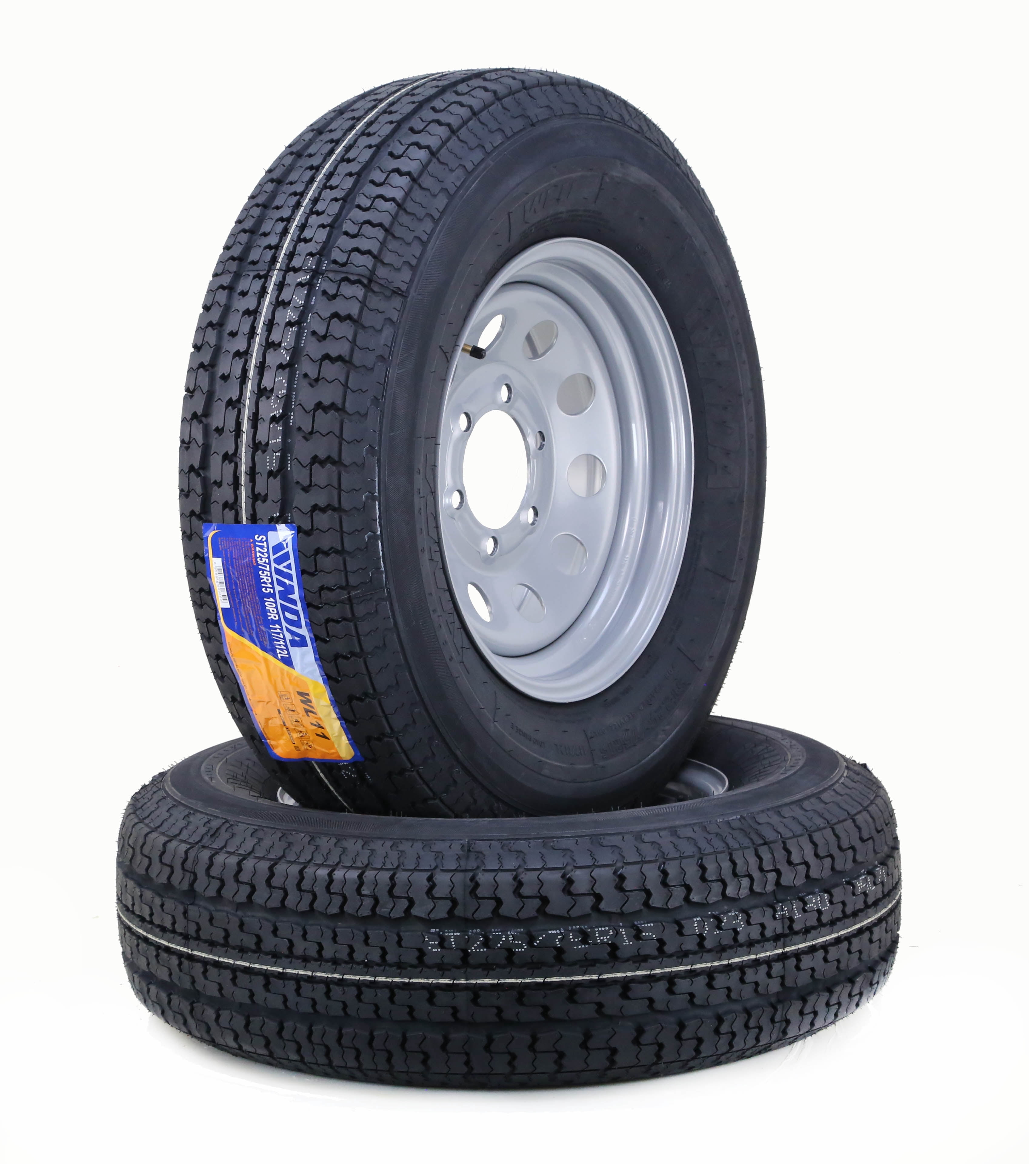 WINDA Trailer Tire Wheel Assembly ST225/75R15 10-Ply E 117L 6 Lug on 5. ...