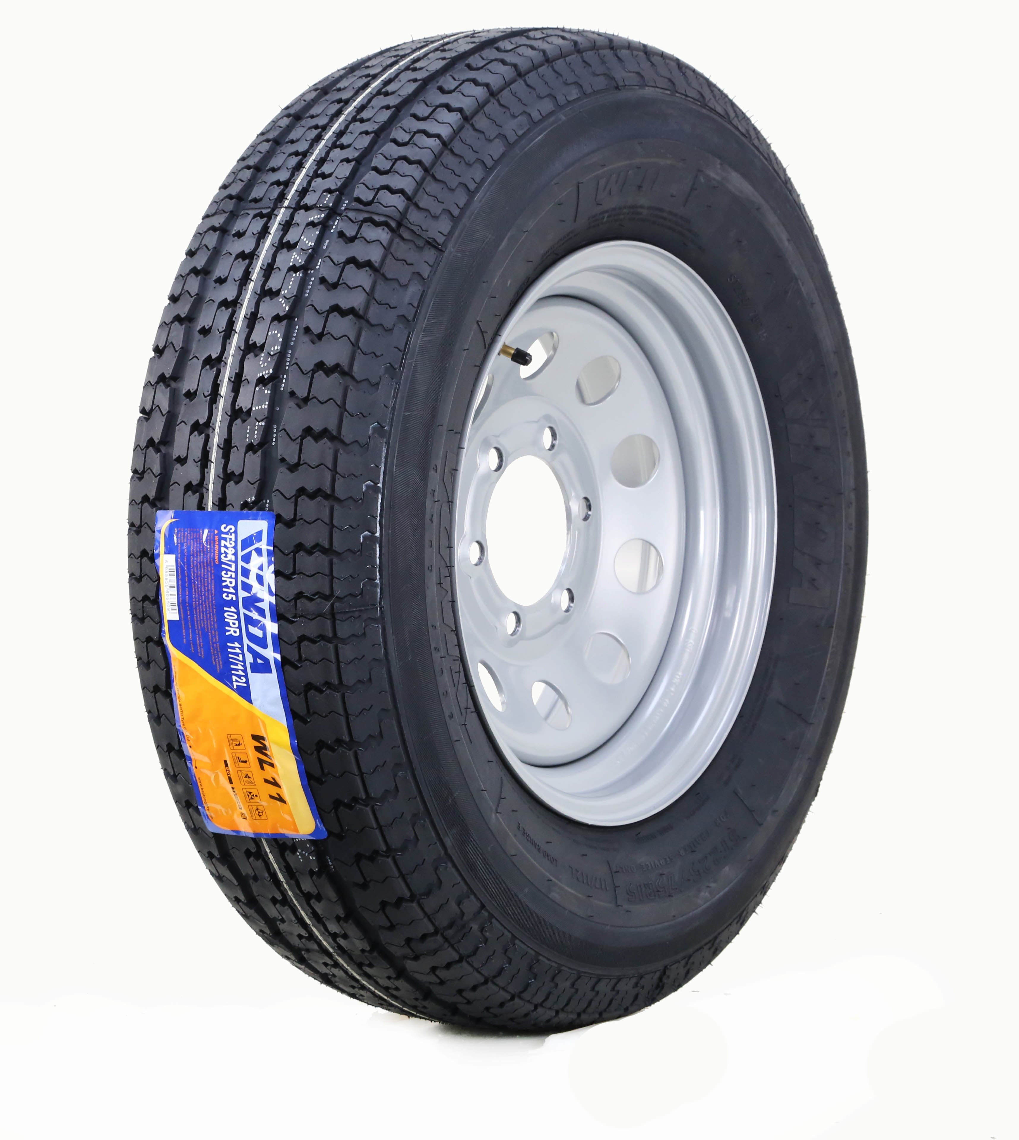WINDA Trailer Tire Wheel Assembly ST225/75R15 10-Ply E 117L 6 Lug on 5. ...