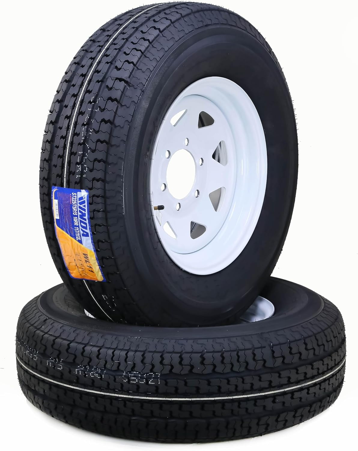 WINDA Trailer Tire Wheel Assembly ST225/75R15 10-Ply E 117L 6 Lug on 5. ...