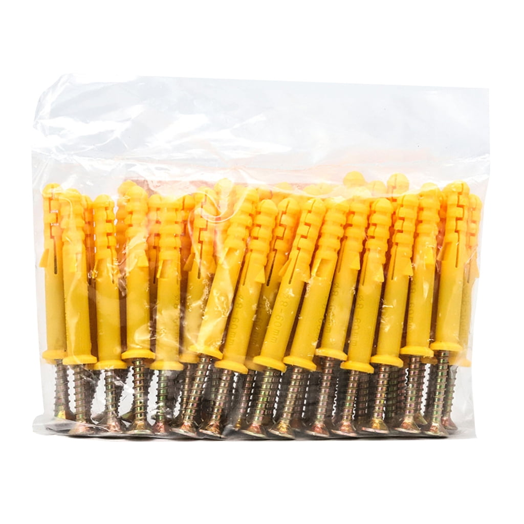 WINDLAND 100pcs Expansion Raws Plugs and Screws Masonry Screws & Wall ...