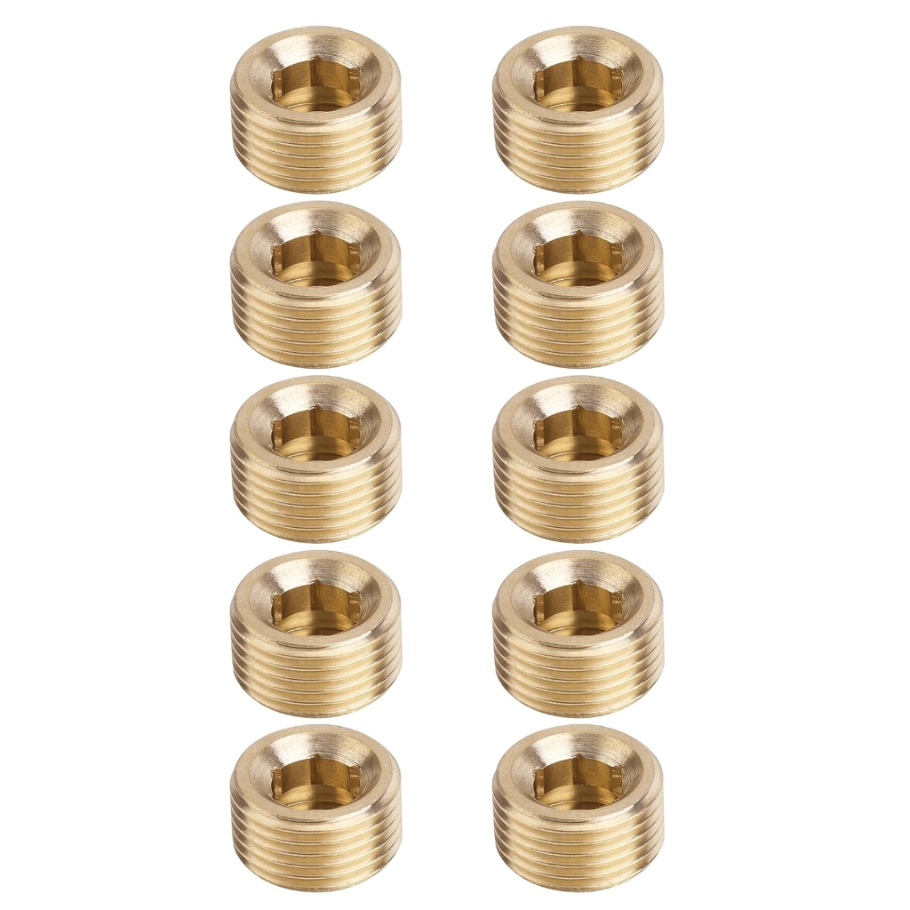 WINDLAND 10pcs Sturdy Brass Pipe Plugs Fitting Assortment Set Male ...