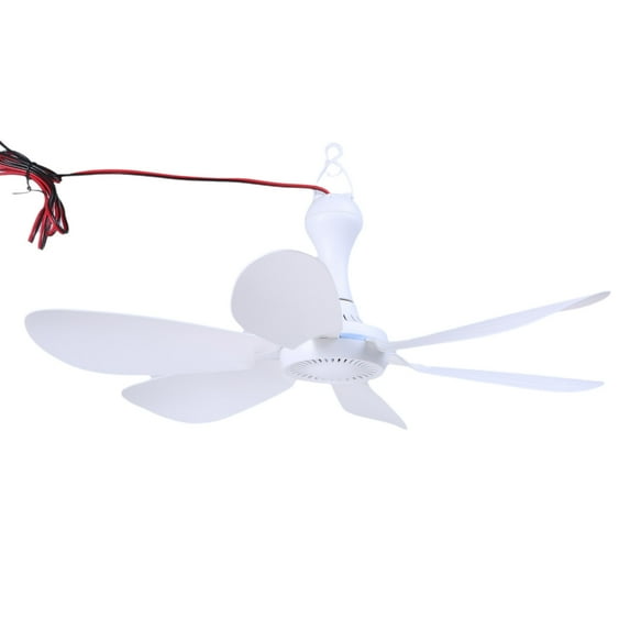WINDLAND 12V Portable Ceiling Fan 20inch Mini Hanging Ceiling Fan 6 ...