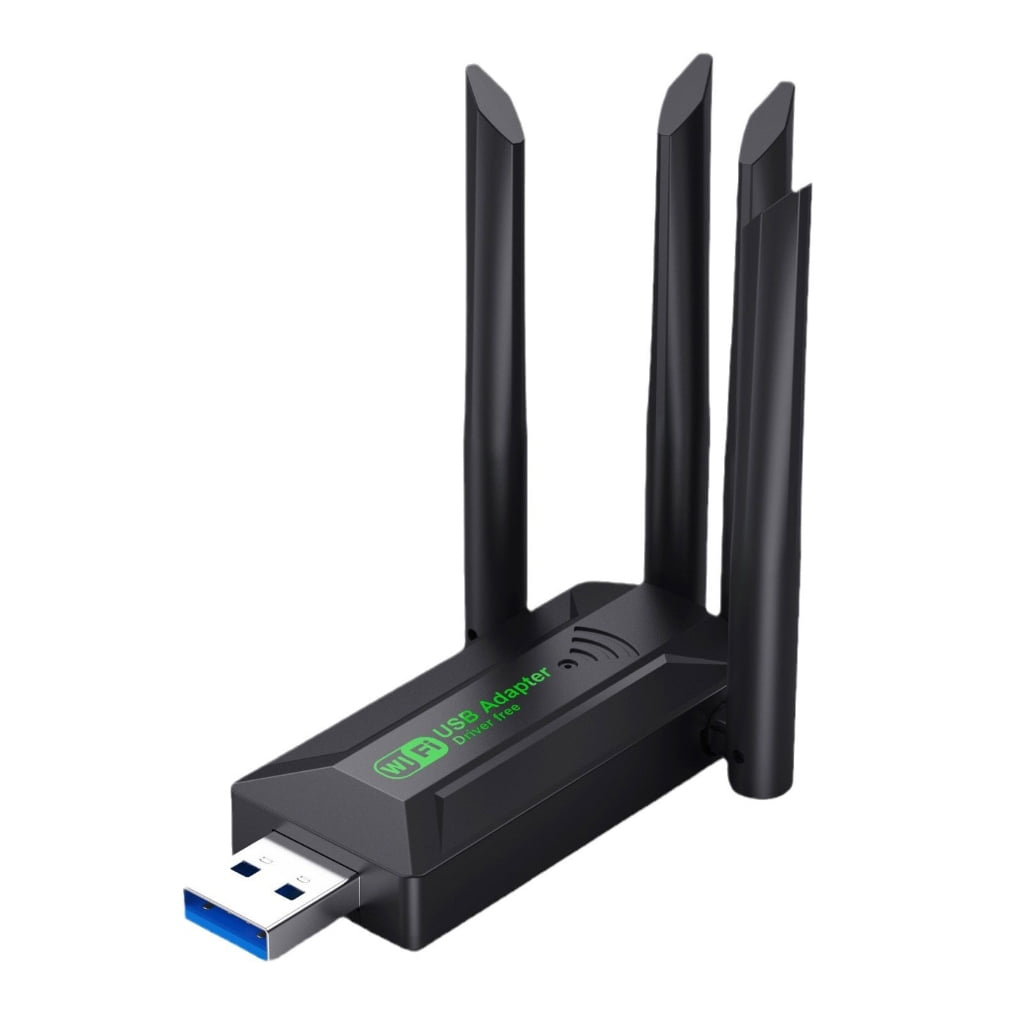 WINDLAND 1300Mbps USB WiFi Card 2.4/5Ghz Double Band 4 Antennas Wide ...