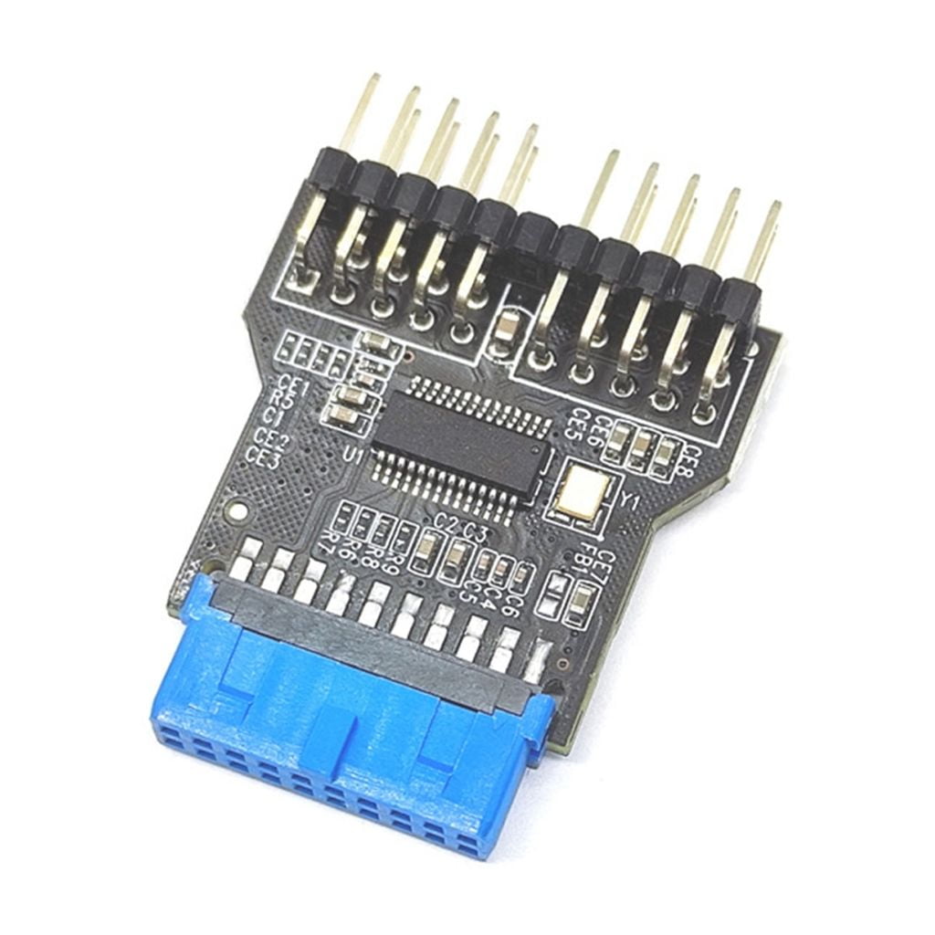 WINDLAND 19Pin USB2.0 to 2 USB2.0 9Pin Female Adapter HUBs for ...