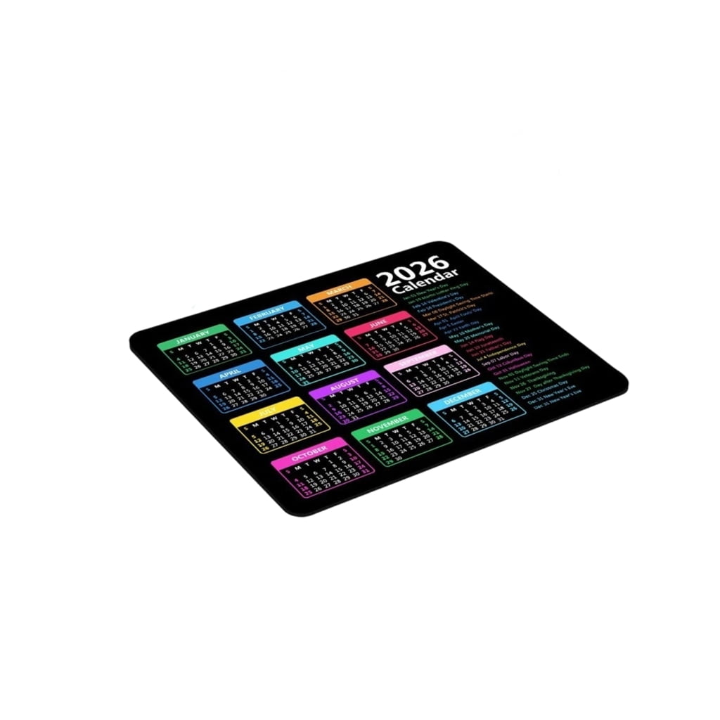 WINDLAND 2026 Full Year Calendar Mouse Pad Soft Rubber Anti Slip For ...