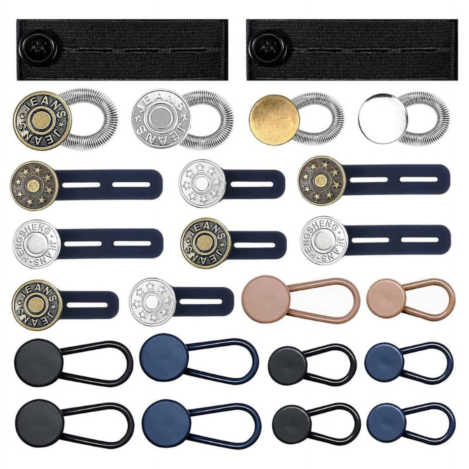 WINDLAND 24Pieces Waist Extender Buckle Retractable Jeans Button ...