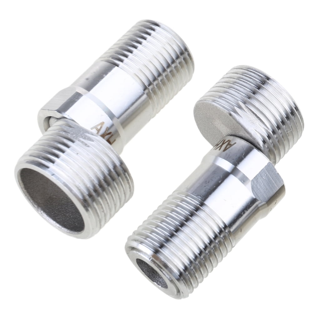 WINDLAND 2Pcs Stainless Steels Shower Tap Adapter Shower Arm Extension ...