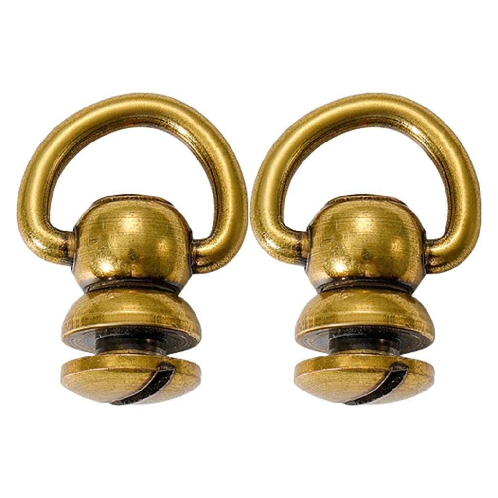 WINDLAND 2Pieces 360 Degree Rotating Metal Studs Rivets D Rings Rivets ...