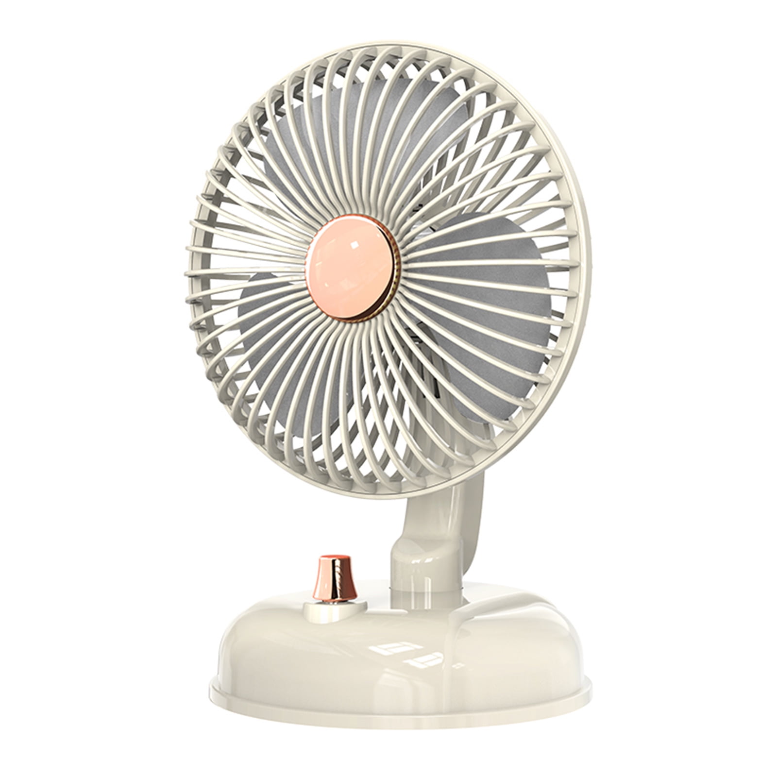 WINDLAND 3 Leaf Rechargeable Desk Fan Portable Table Fan with Step-less ...
