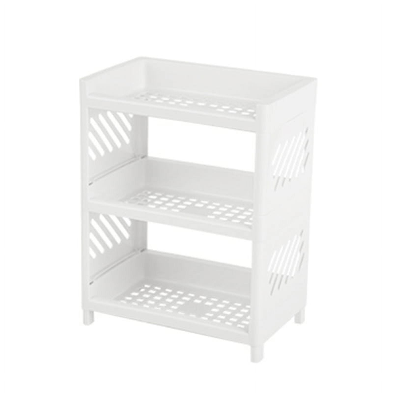 WINDLAND 3 Tier Hollow Plastic Shelf Foldable Desktop Storage Rack ...