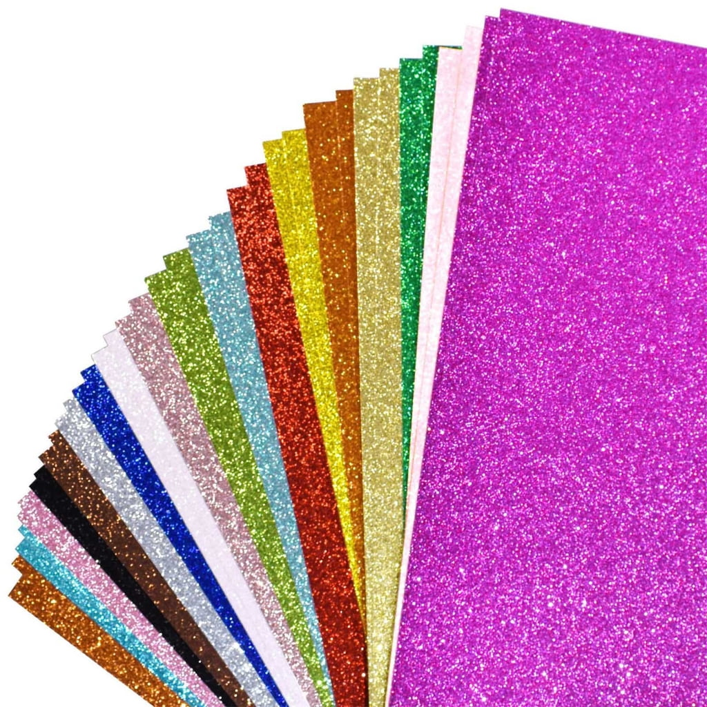 WINDLAND 36pcs Glitter Paper DIYs Craft Gold Powder Handmaded Paper ...