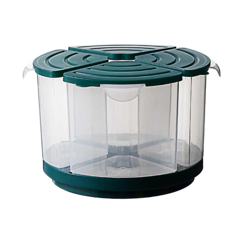 WINDLAND 4 Grids 360° Rotation Grain Storage Box with Handle for Fridge ...