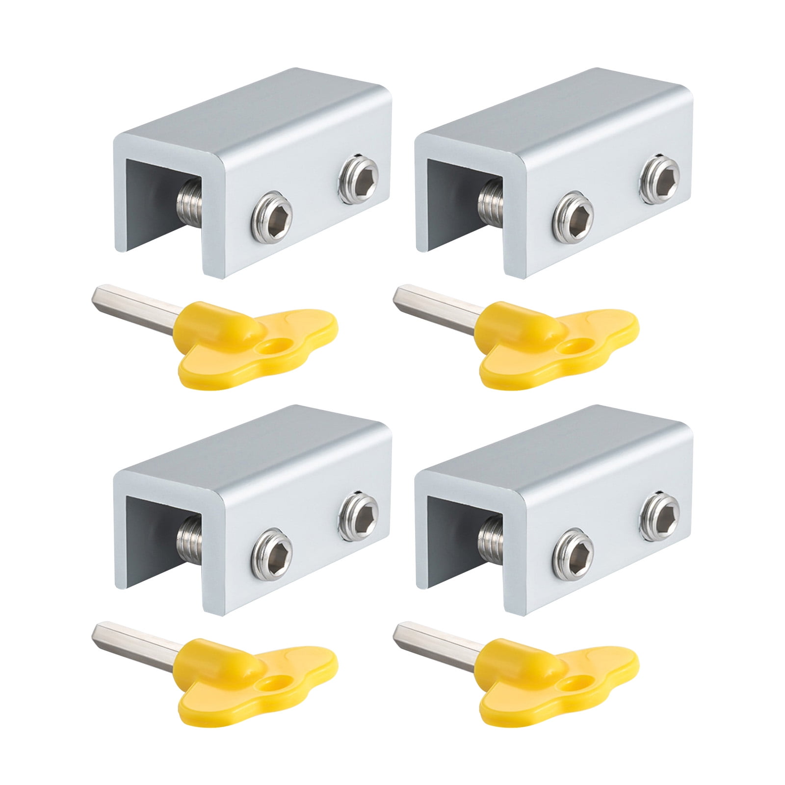 WINDLAND 4 Pcs Aluminum Window Limiters for w/for Key Window Safety ...