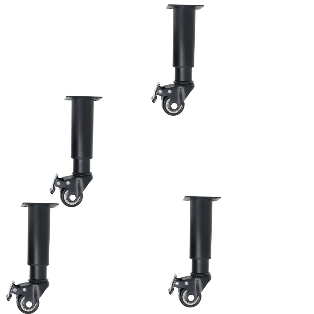 WINDLAND 4Pcs Metal Adjustable Furniture Legs with Caster Wheel Movable ...
