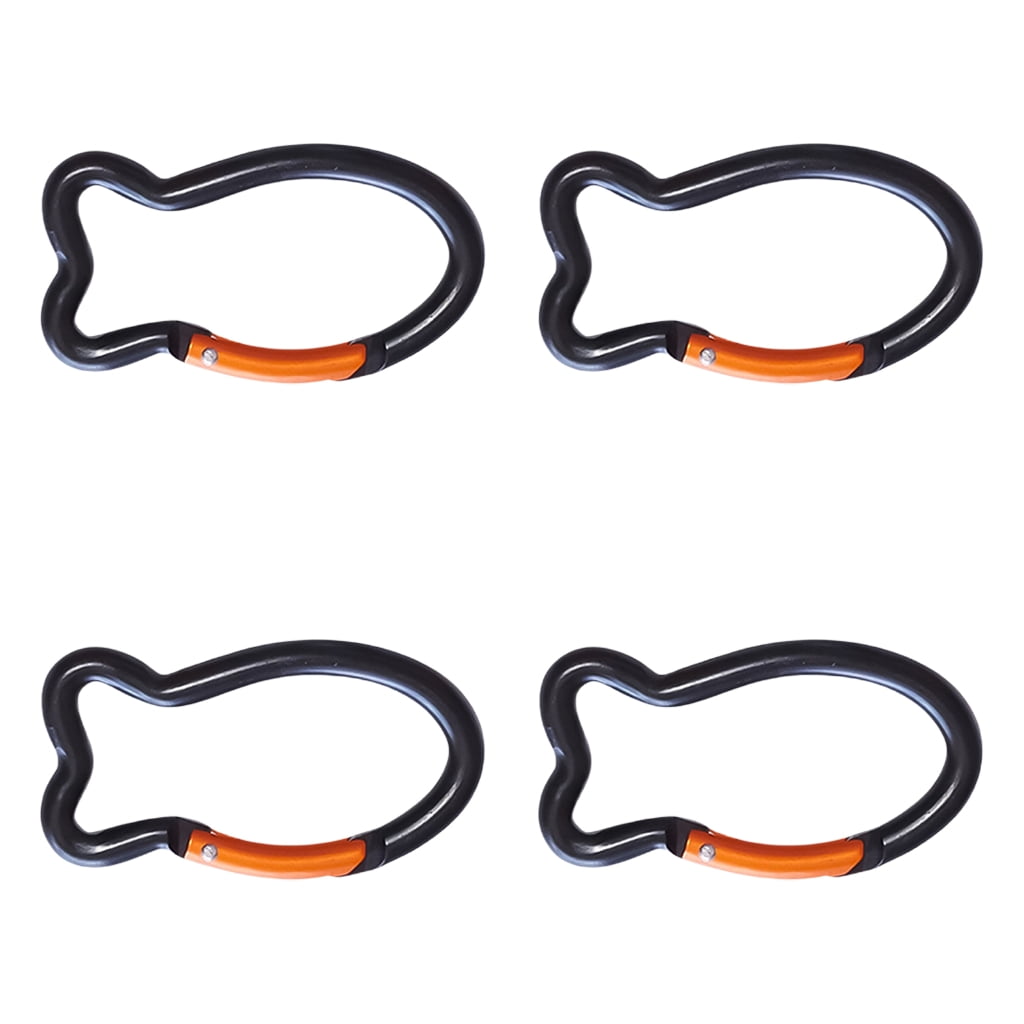 WINDLAND 4Pcs Outdoor Aluminum KeyRings Hangings Buckles Fish Shape ...