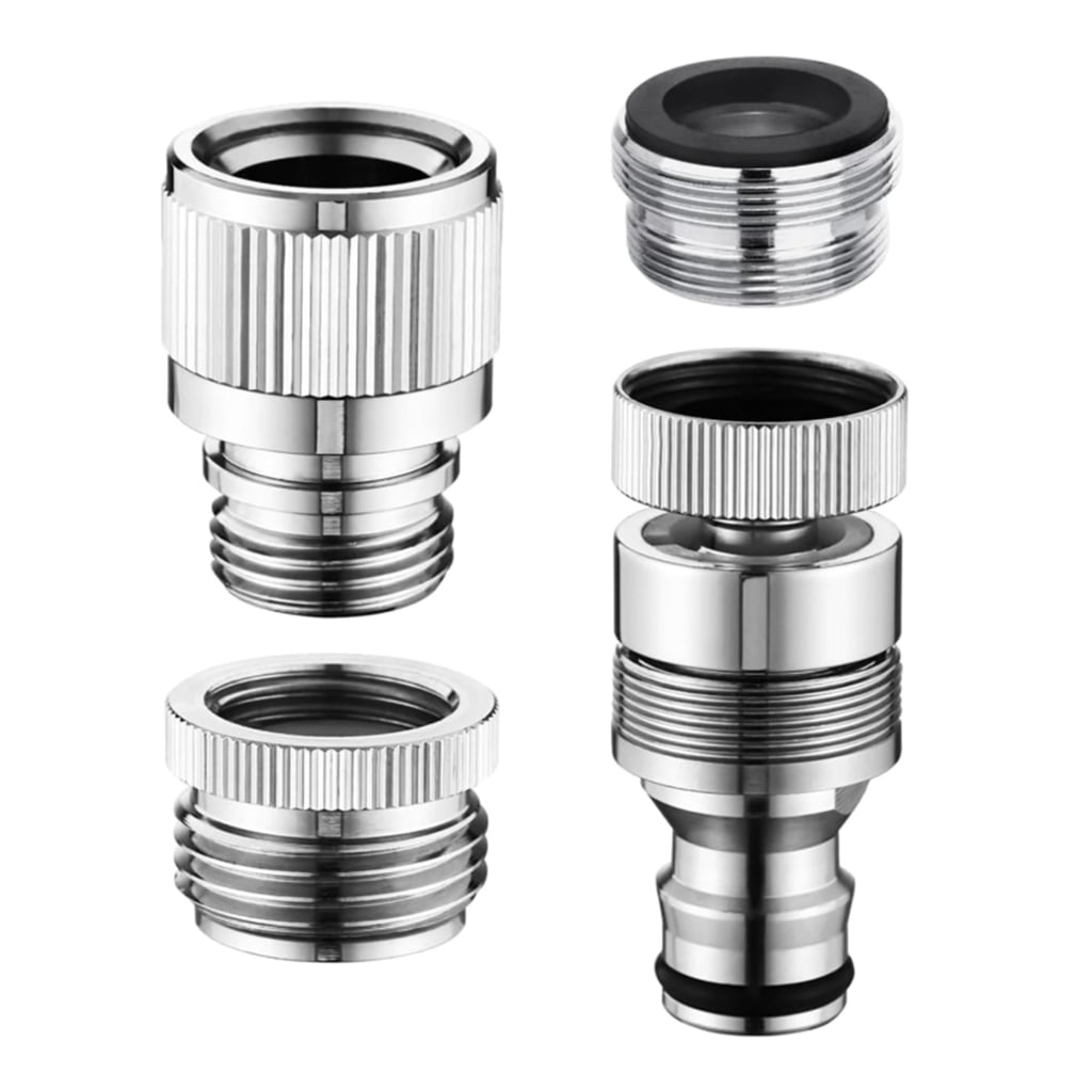 WINDLAND 4Pcs Stainless Steel Sink Faucet Quick Connectors Adapters for ...