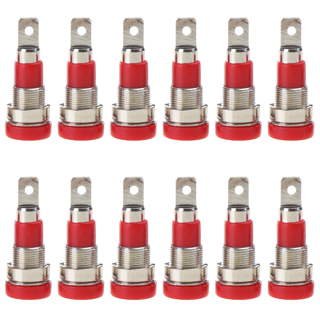 WINDLAND 4mm Banana Jack Socket Female Adapter Panel Mount Binding Post M4x28 12PCS/Set ...