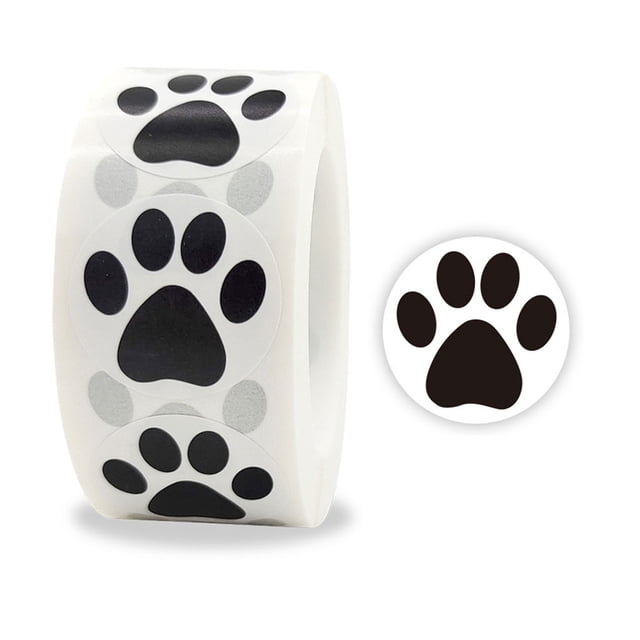 WINDLAND 500pcs Paw Print Stickers Dog for Cat Bear Paw Labels Sticker ...