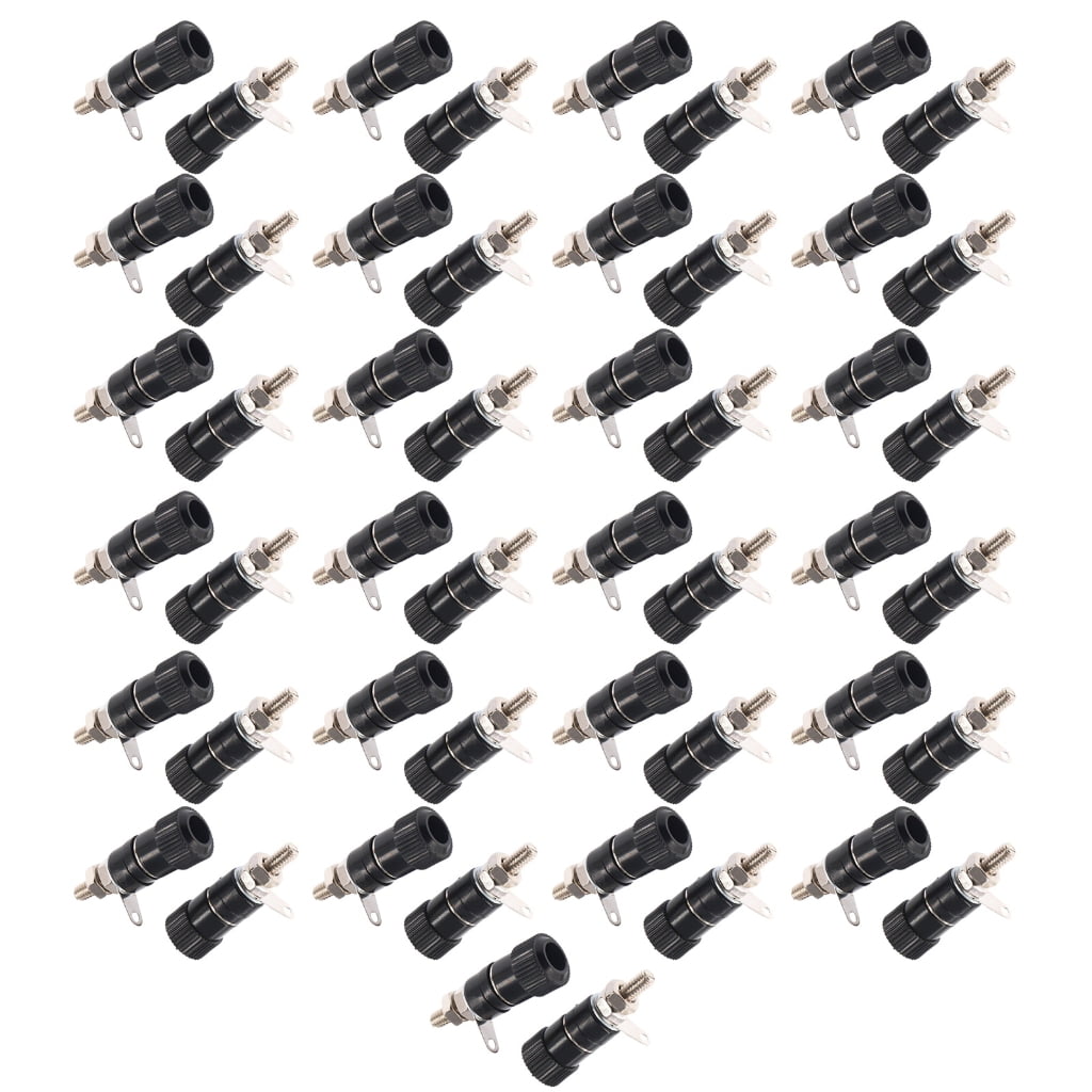 WINDLAND 50Pcs 4mm Banana Socket Terminals Binding Post Nut Plug Socket ...