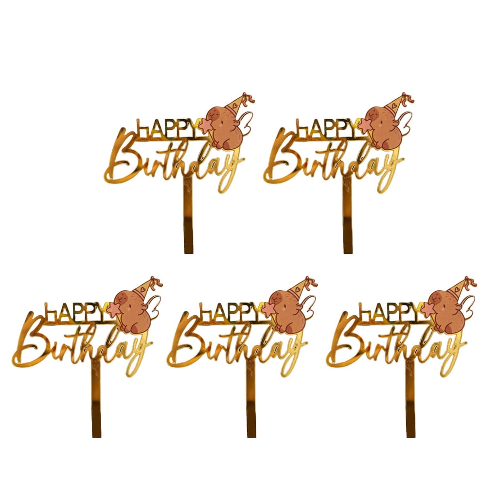 WINDLAND 5Pcs Birthday Cake Decoration Cupcakes Ornament Cartoon ...