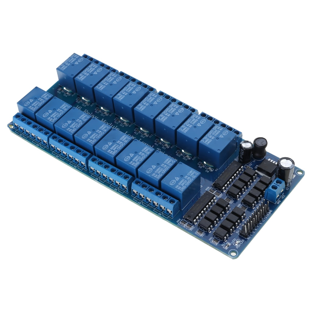 WINDLAND 5V/12V/24V Microcontrollers Interface Power Relays Shield Module 16 Channel Relays ...