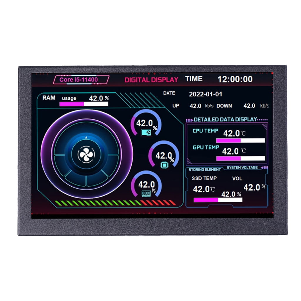 WINDLAND 5" IPS USB Computer Monitors for CPU Data AIDA64 Temperature ...