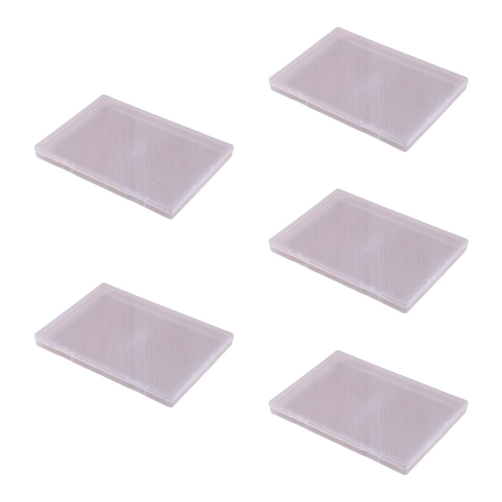 WINDLAND 5pcs Flat Plastic Storage Case for Papers and Small Tools Stackable Small Boxes ...
