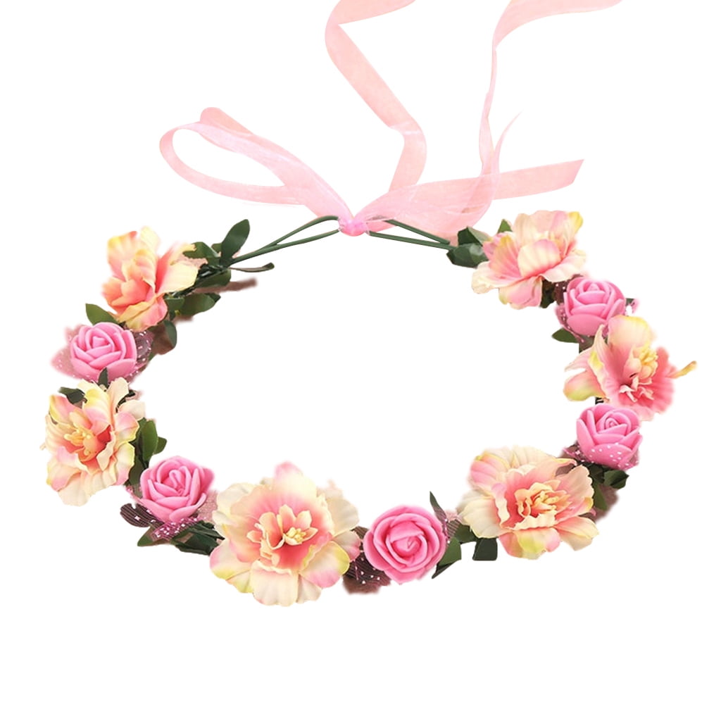 WINDLAND 6 Color Adult Kids Irregular Faux Rose Flower Headband Flower ...