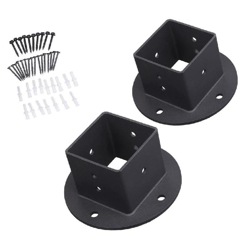 WINDLAND 6pcs Post Base Anchors Sturdy Metal for Fence Railings Privacy ...