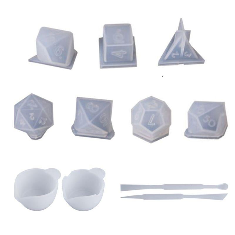 WINDLAND 7 Styles Epoxy Resin Dice Moulds Silicone Resin Casting ...