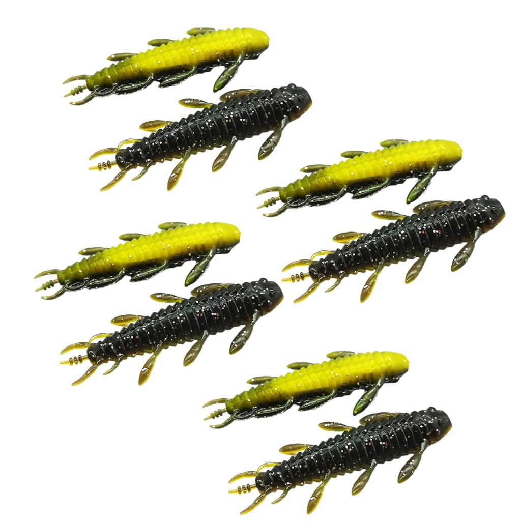 WINDLAND 8Pcs Soft Plastic Lures Wacky Rigs Soft Worms Wacky Rigs Worms ...
