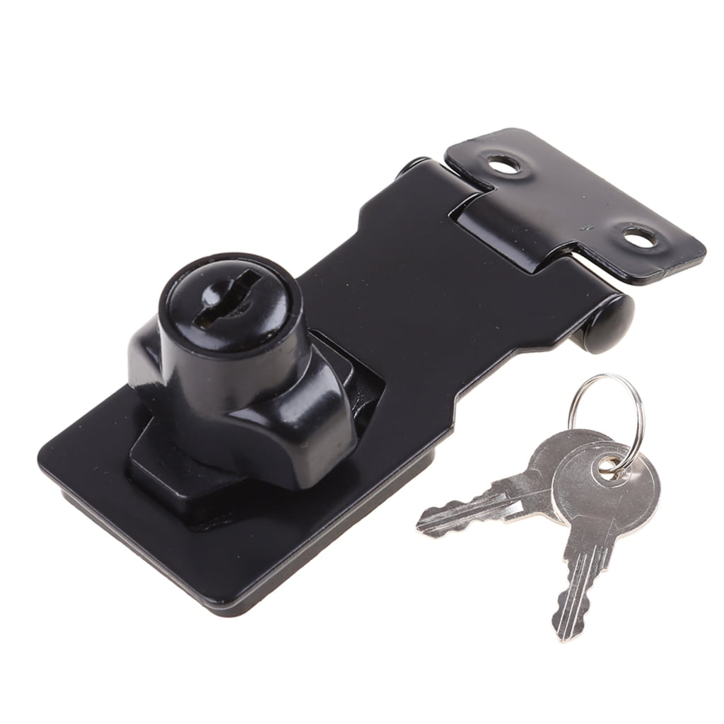 WINDLAND 90 Degrees Keyed Hasp Lock Drawer Padlock Hasp Zinc-Alloy ...