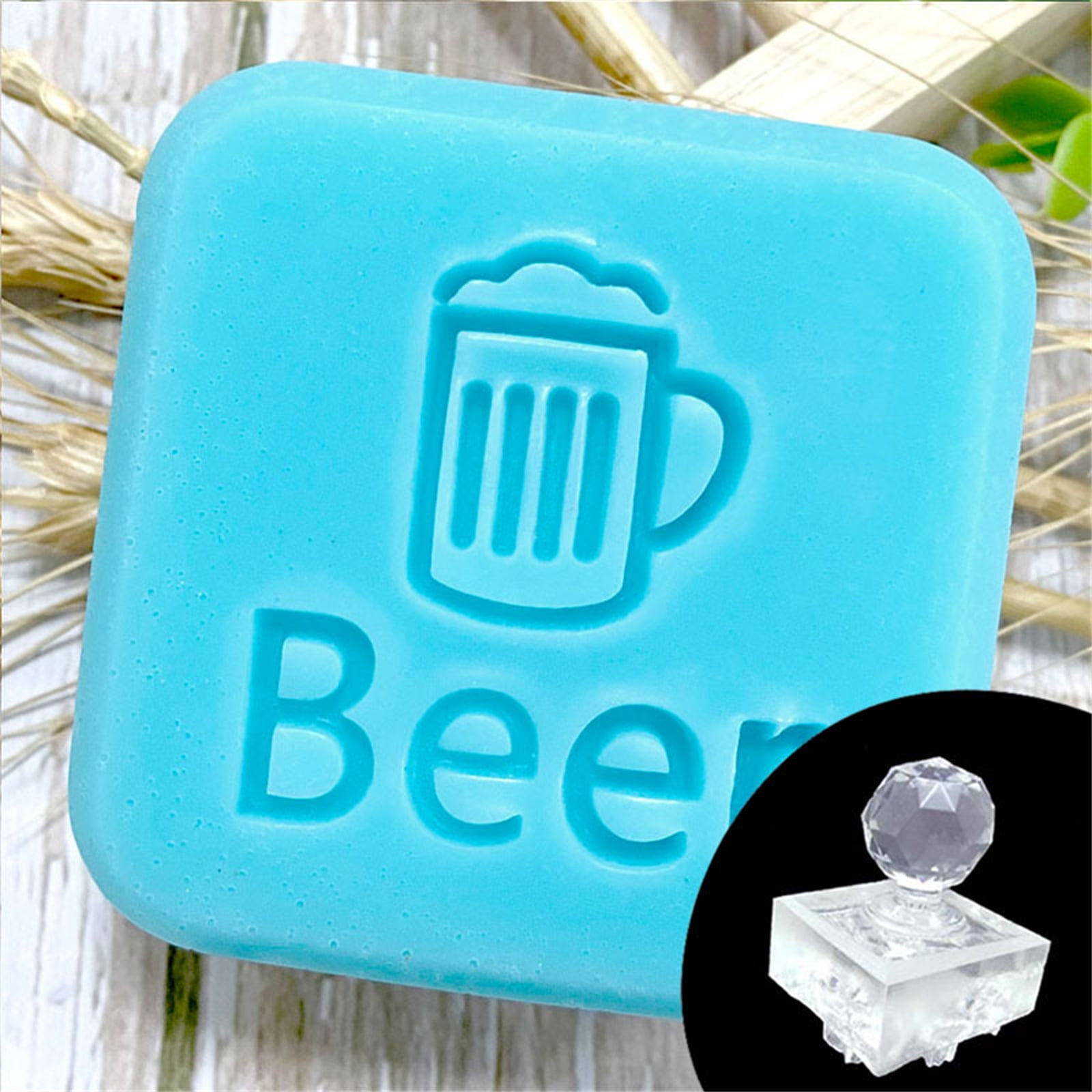 WINDLAND Acrylic Coffee Beer Soap Stamp Handmade Crafts Soaps Seal ...