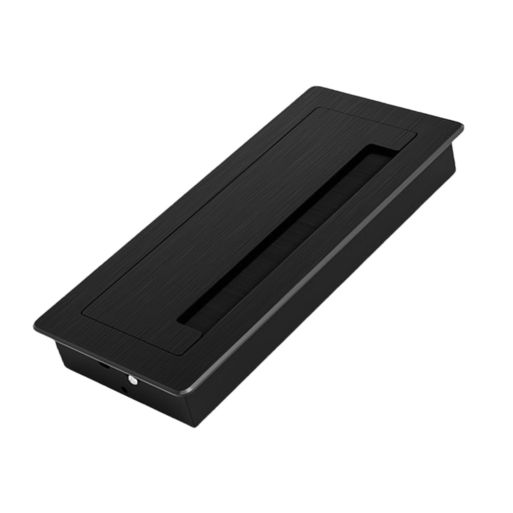 WINDLAND Aluminum Desk Cable Management Grommets with Brush Homes Office Cord Organizes Inserts ...