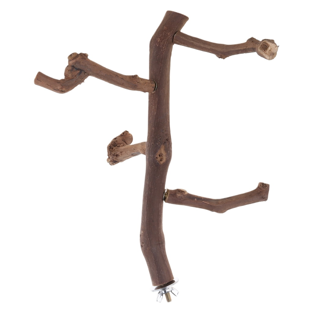 WINDLAND Bird Perch Natural Wood Standing Rods Pet Bird Cage Wooden Toy ...