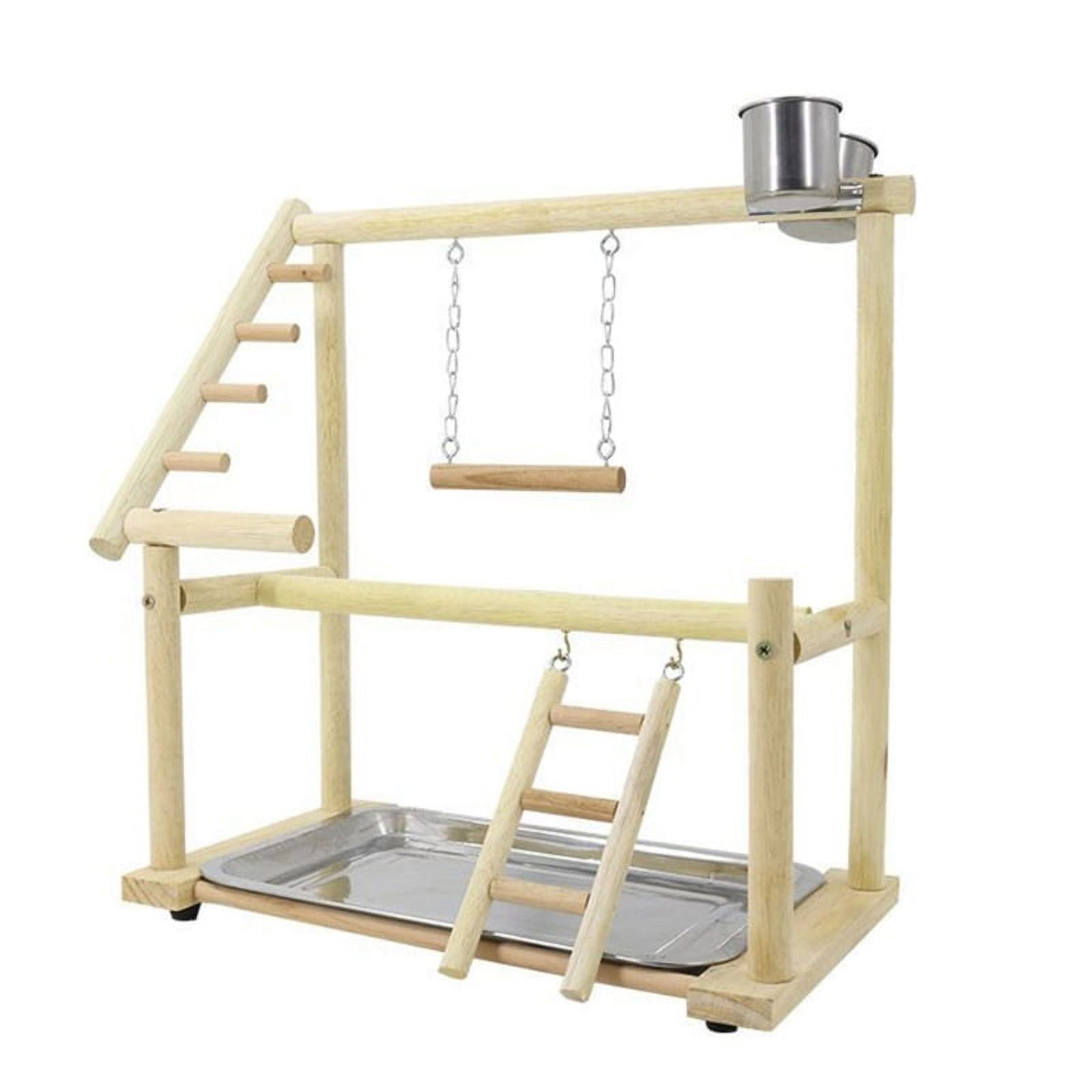 WINDLAND Bird Perch Parrots Stand Cockatiel Playstand Toy with Feeders ...