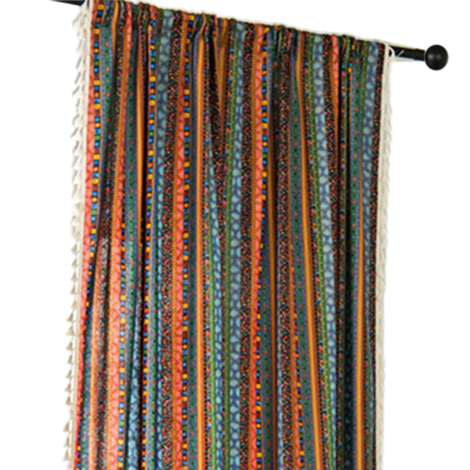 WINDLAND Bohemian Colorful Geometric Striped Darkening Curtain with ...