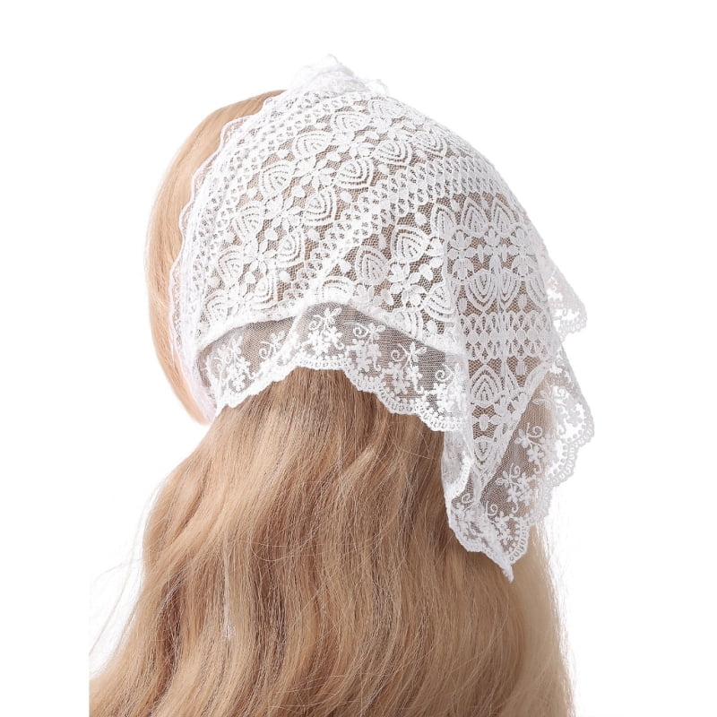 WINDLAND Breathable Flower Pattern Hair Kerchief Cute Lace Bandana Tie ...