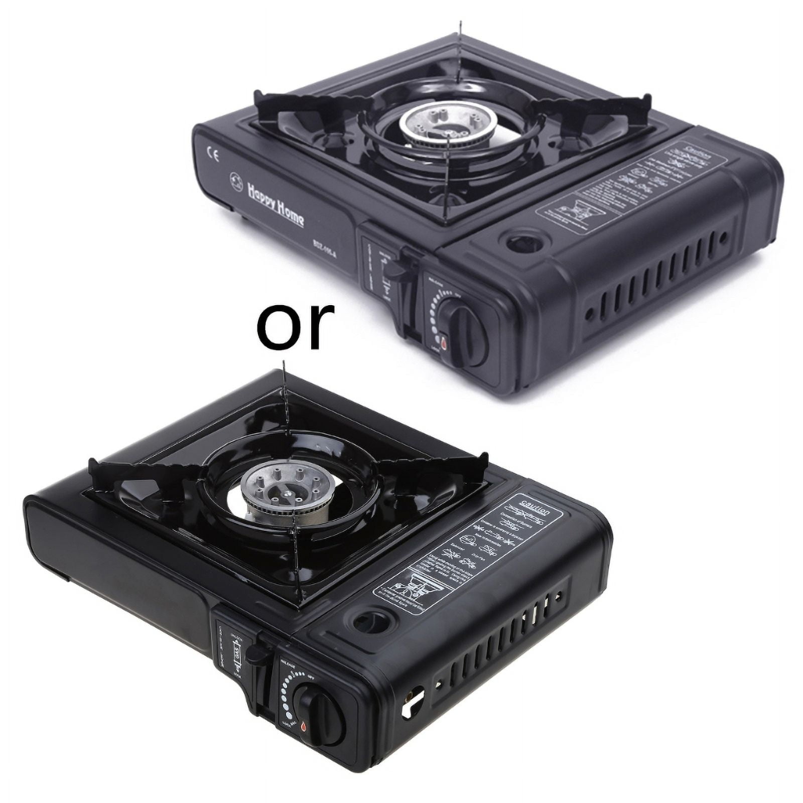 WINDLAND Camping Portable Gas Stove Black Stainless Steel Outdoor ...