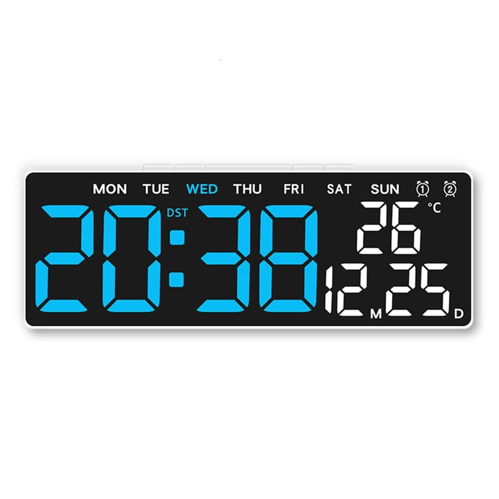WINDLAND Casing LED Digital Desk Clock with Calendar and Thermometers ...