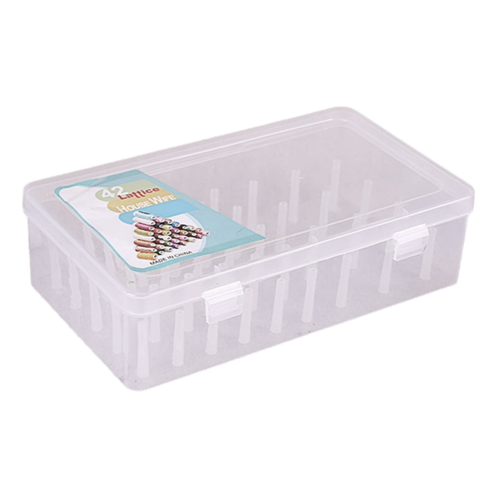 WINDLAND Clear Thread Spool Box 42 Spools Thread Spool Organizers ...