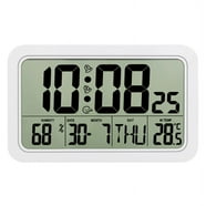 "Sharp Atomic Clock with Indoor Temperature, Large 3"" Display, Desk ...