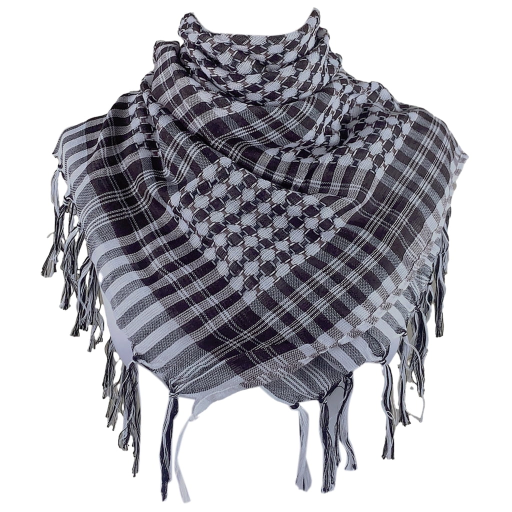 WINDLAND Colorblock Houndstooth Shemagh Scarf Keffiyeh Arab Head Wrap ...