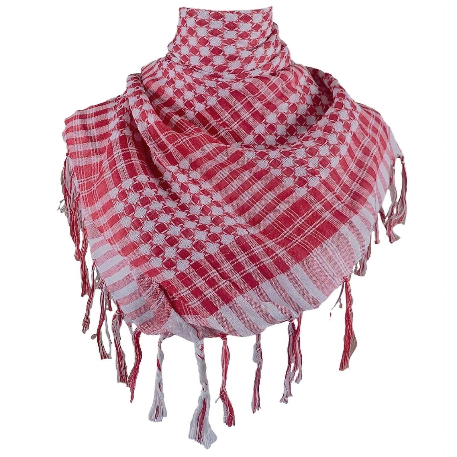 WINDLAND Colorblock Houndstooth Shemagh Scarf Keffiyeh Arab Head Wrap ...