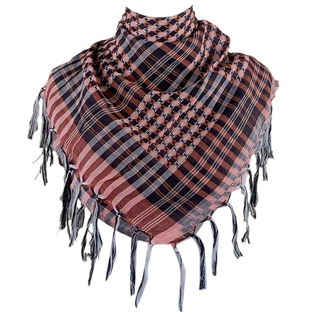 WINDLAND Colorblock Houndstooth Shemagh Scarf Keffiyeh Arab Head Wrap ...