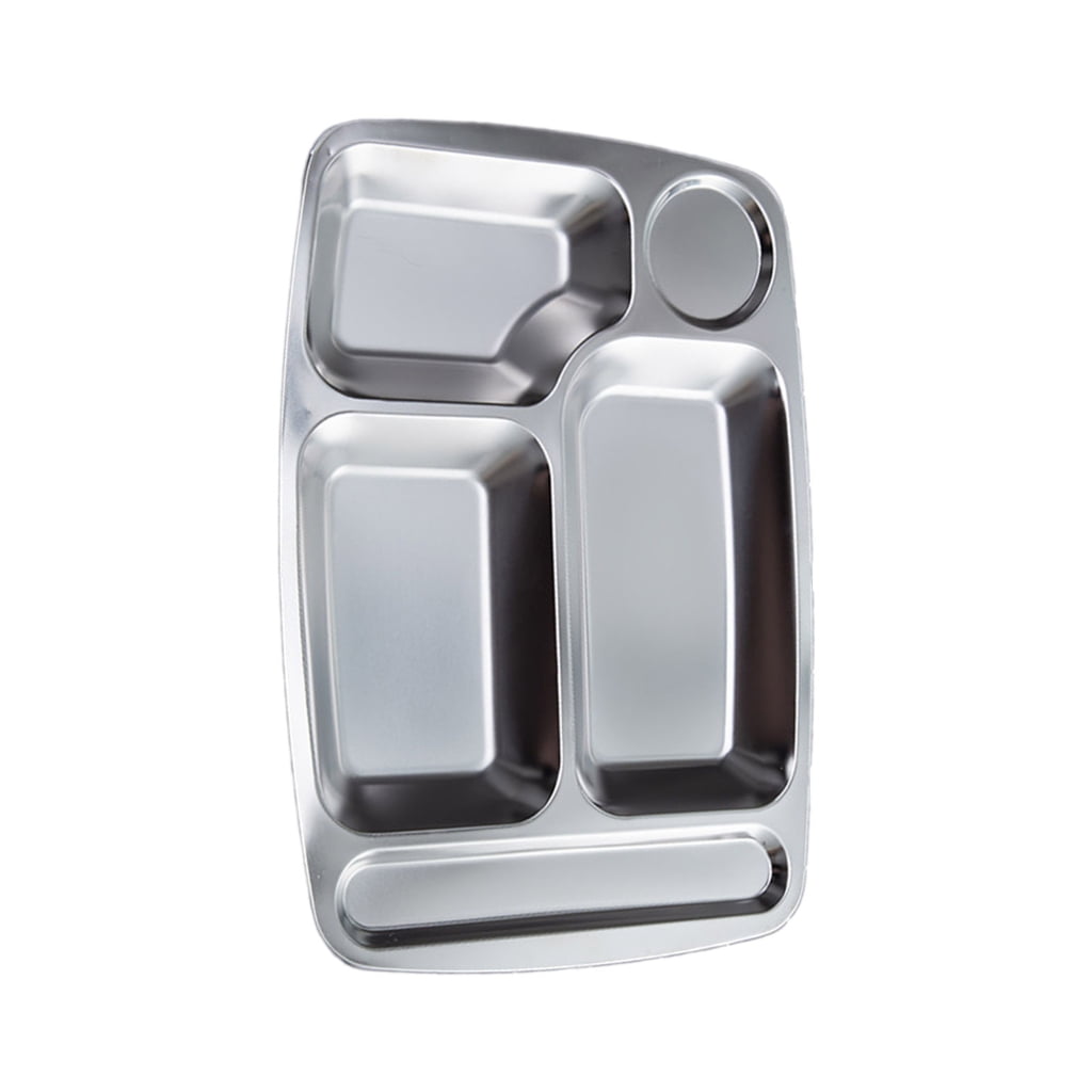 WINDLAND Compartment Tray Divided Dinner Tray 304Stainless Steel Tray ...