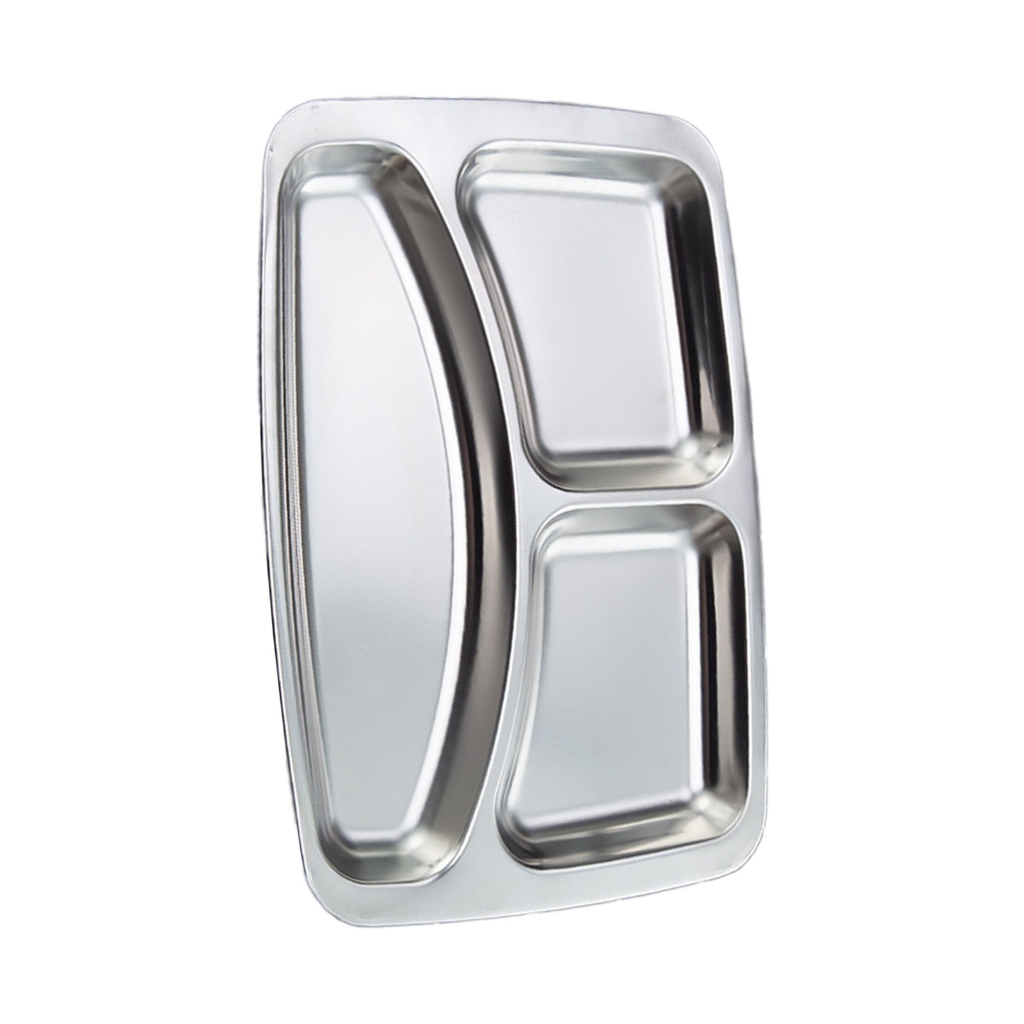 WINDLAND Compartment Tray Divided Dinner Tray 304Stainless Steel Tray ...