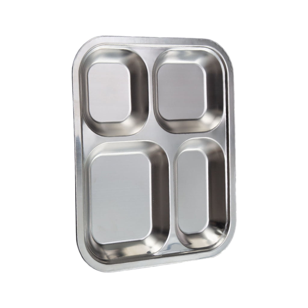 WINDLAND Compartment Tray Divided Dinner Tray 304Stainless Steel Tray ...