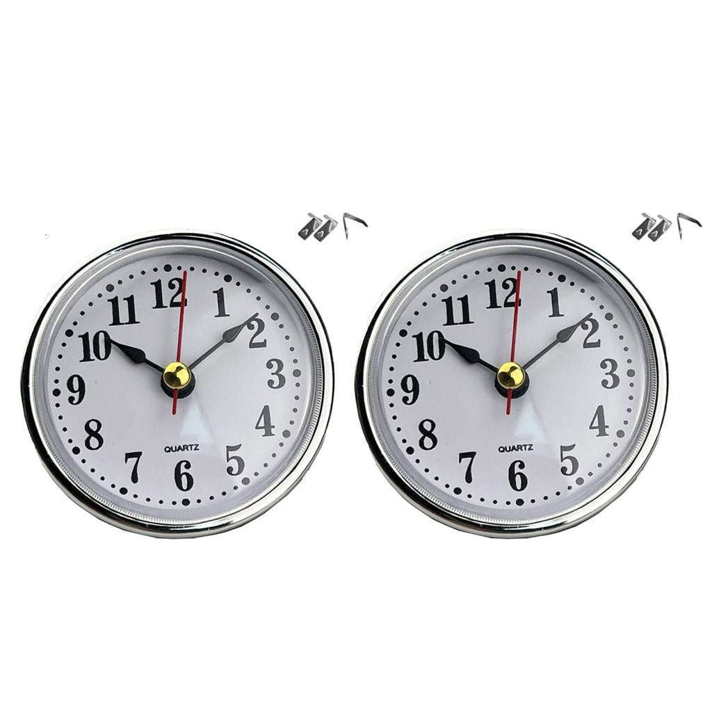 WINDLAND DIY Craft 65mm Round Clock Insert White Face with Golden or ...