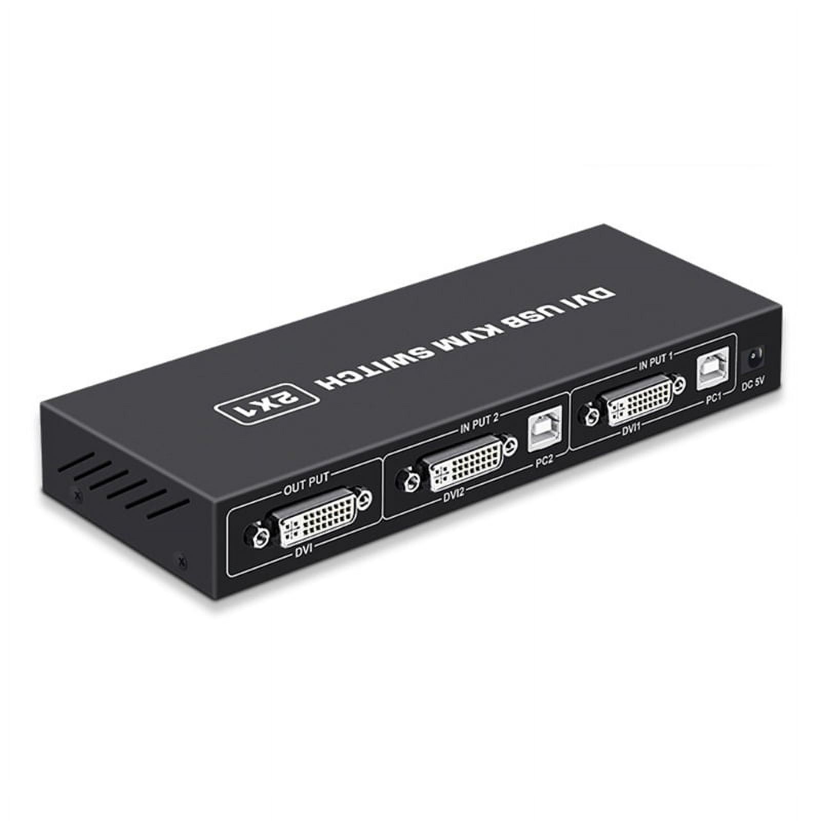 WINDLAND DVI KVM Switch 2-port DVI Screen Splitter 2 In 1 Out Adapter ...